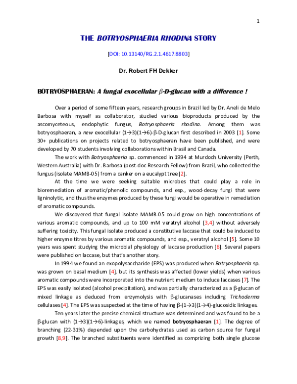 (PDF) THE BOTRYOSPHAERIA RHODINA STORY