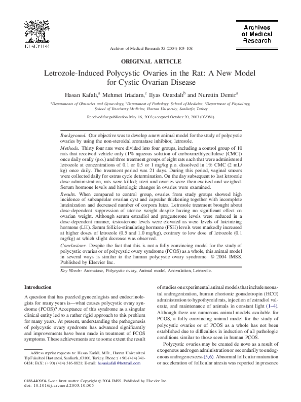 (PDF) Letrozole-induced polycystic ovaries in the rat: a new model for ...