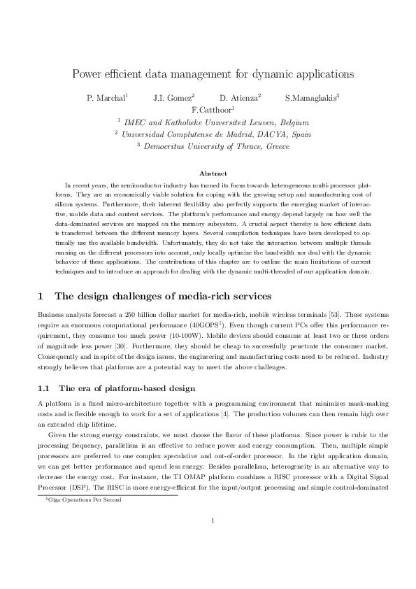 (PDF) Power-efficient data management for dynamic applications