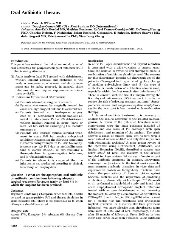 (PDF) Oral Antibiotic Therapy