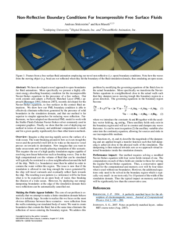 (PDF) Non-reflective boundary conditions for incompressible free surface fluids