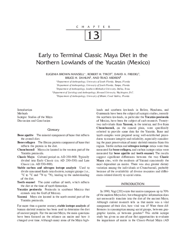 (PDF) The Importance of Maize to the Yucatan Maya