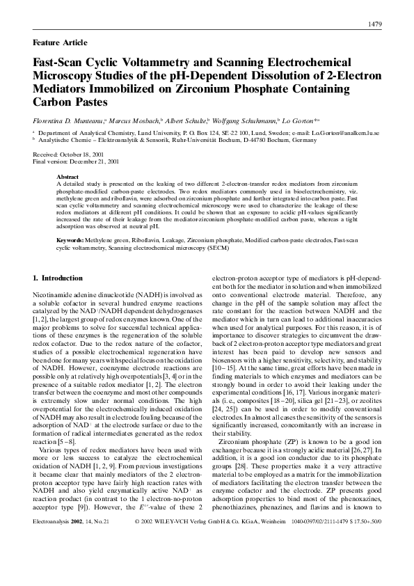 (PDF) Fast-Scan Cyclic Voltammetry and Scanning Electrochemical ...