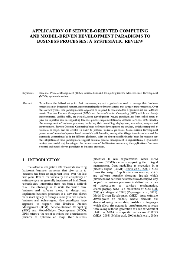 (PDF) Application of Service-oriented Computing and Model-driven Development Paradigms to ...