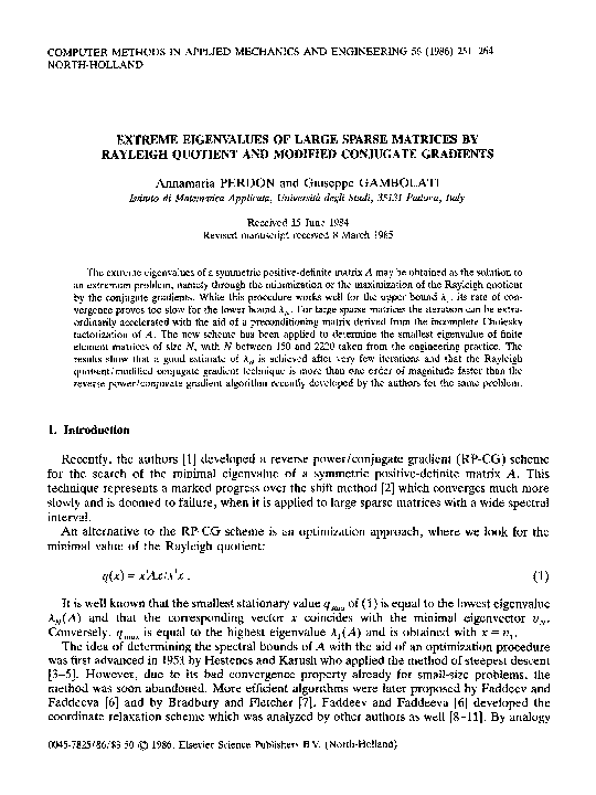 (PDF) Extreme eigenvalues of large sparse matrices by Rayleigh quotient and modified conjugate ...
