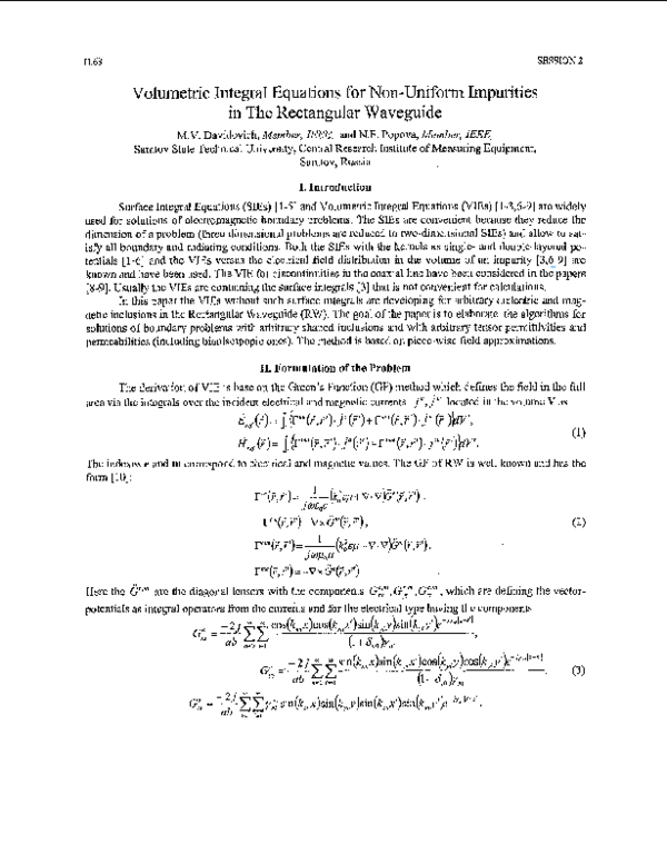 (PDF) Volumetric integral equations for non-uniform impurities in the rectangular waveguide