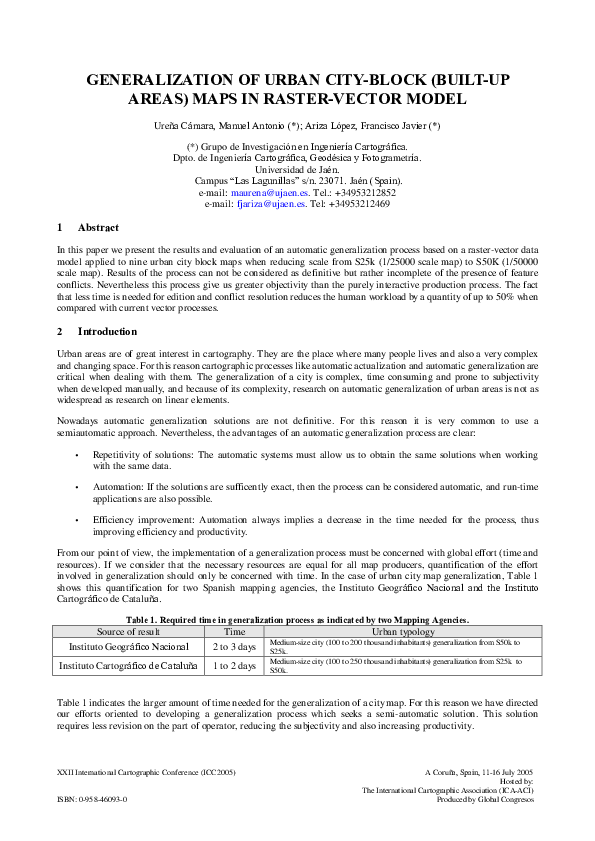 Generalization of Urban City-Block (Built-Up Areas) Maps in Raster ...