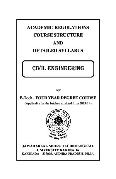 (PDF) ACADEMIC REGULATIONS COURSE STRUCTURE AND DETAILED SYLLABUS CIVIL ...