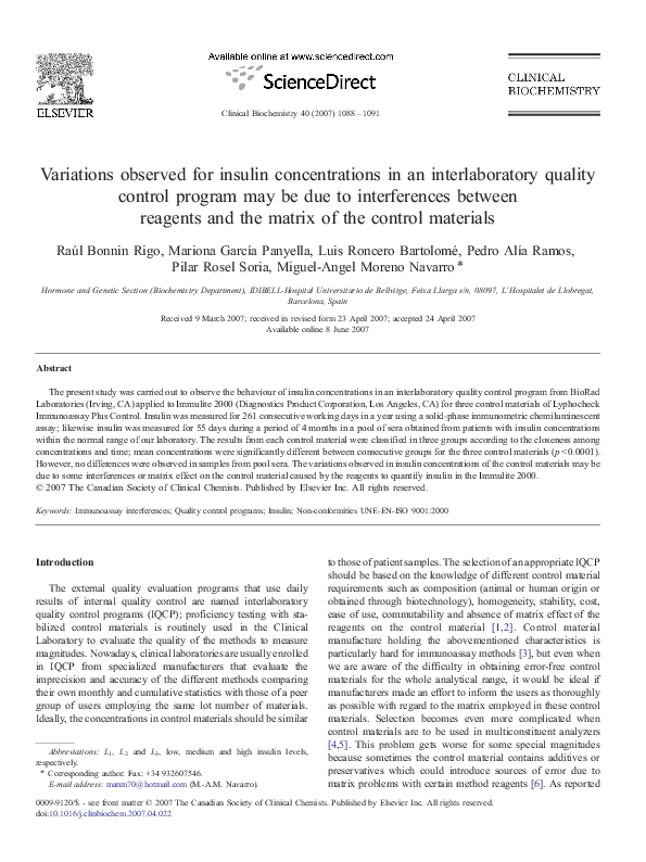 (PDF) Detection of Actrapid® by insulin assays | Alireza Morovat - Academia.edu