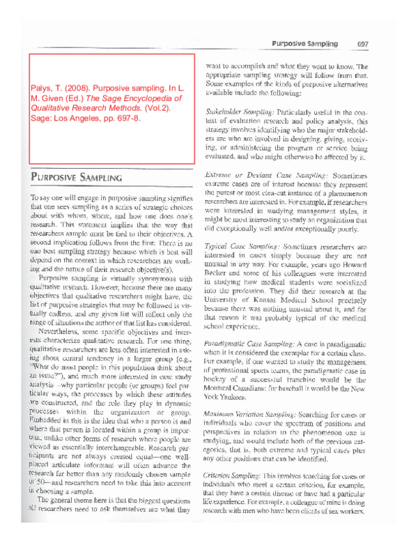 (PDF) Purposive sampling