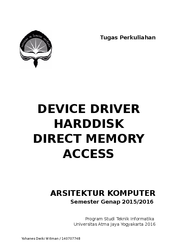 (DOC) DEVICE DRIVER - HARDDISK - DIRECT MEMORY ACCESS