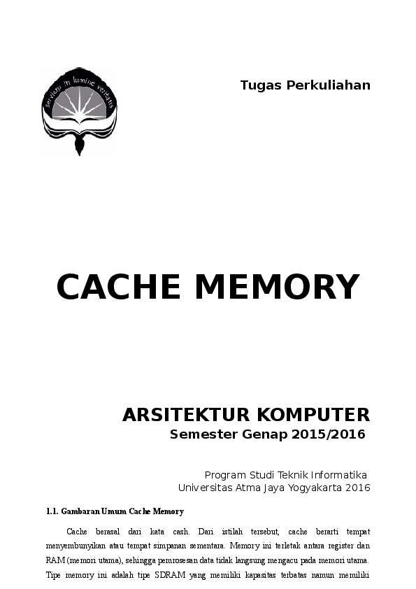 (DOC) CACHE MEMORY