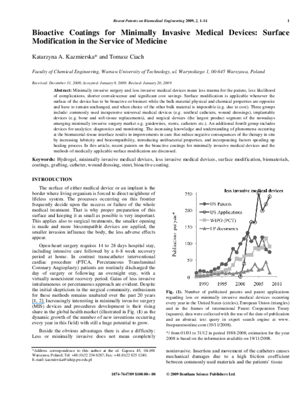 (PDF) Bioactive Coatings for Minimally Invasive Medical Devices ...