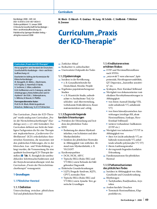 (PDF) Curriculum „Praxis der ICD-Therapie“