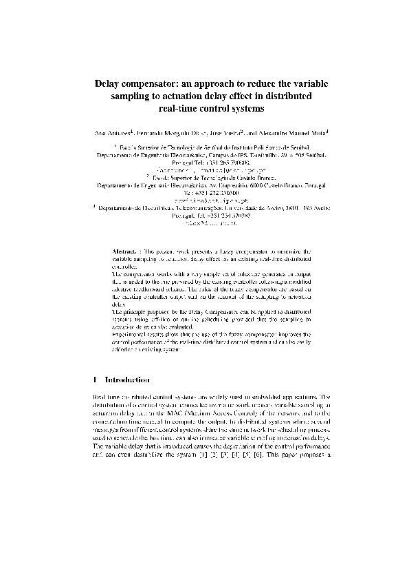 (PDF) Delay Compensator: an Approach to Reduce the Variable Sampling to Actuation Delay Effect ...