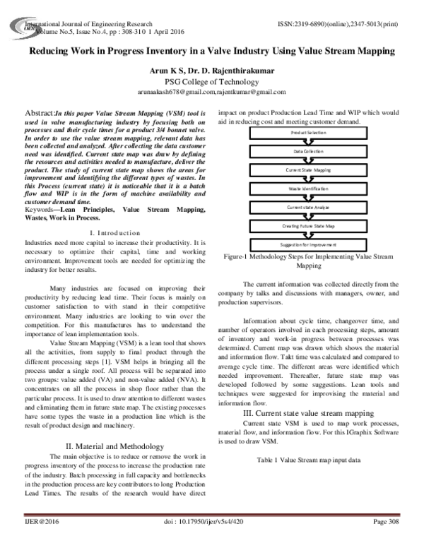 (PDF) Reducing Work in Progress Inventory in a Valve Industry Using ...