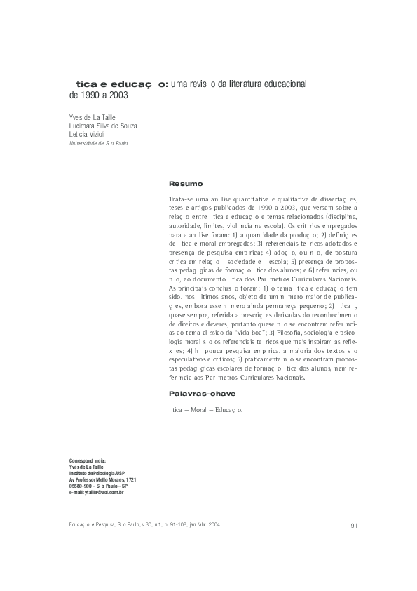 (PDF) tica e educação: uma revisão da literatura educacional de 1990 a 2003