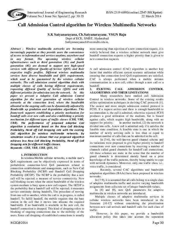 (PDF) Call Admission Control for Next Generation Wireless Networks Using Higher Order Markov ...