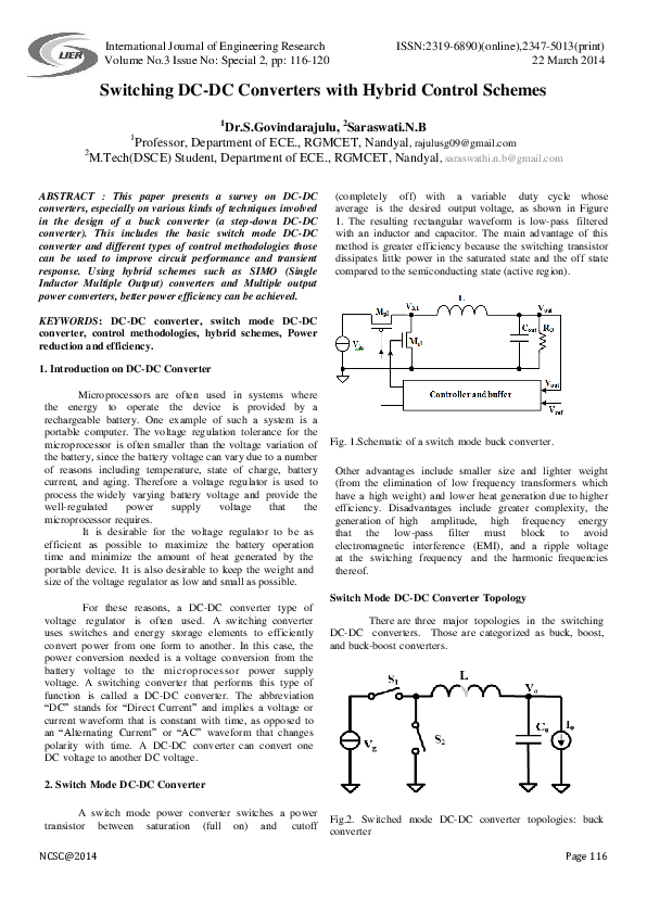 (PDF) Switching DC-DC Converters with Hybrid Control Schemes