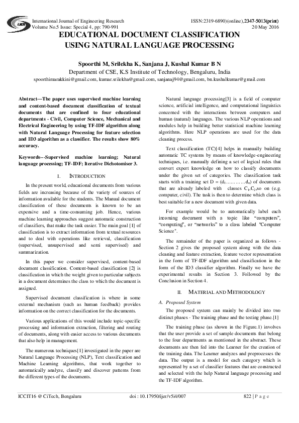 (PDF) EDUCATIONAL DOCUMENT CLASSIFICATION USING NATURAL LANGUAGE PROCESSING
