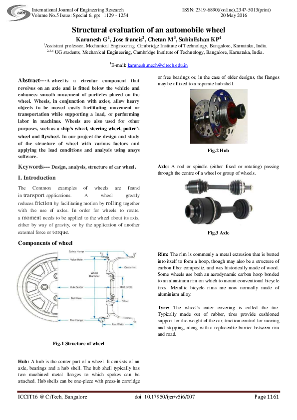 (PDF) Structural evaluation of an automobile wheel