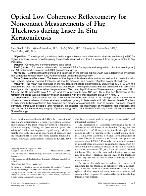 (PDF) Optical low coherence reflectometry for noncontact measurements ...