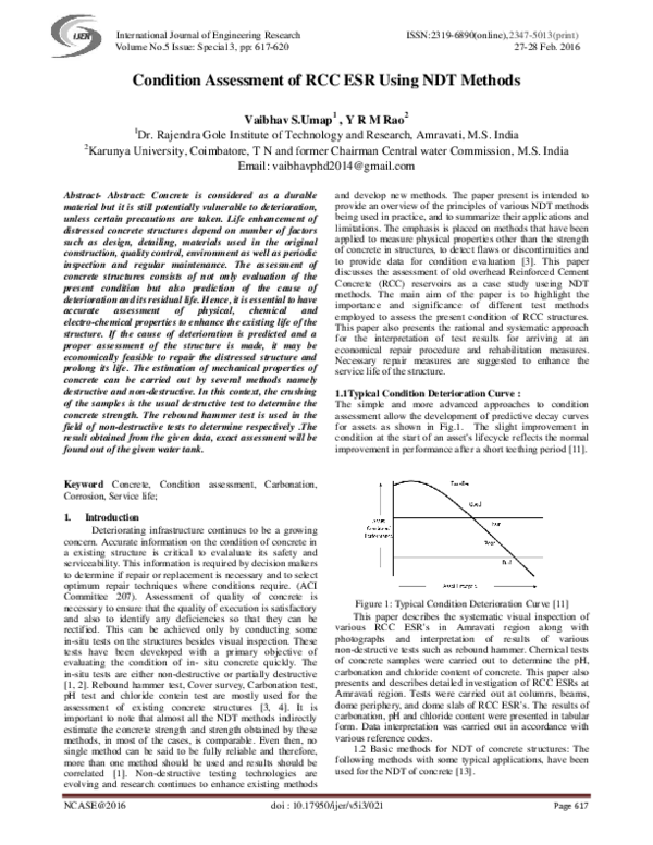 (PDF) Condition Assessment of RCC ESR Using NDT Methods