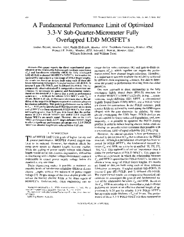 (PDF) A fundamental performance limit of optimized 3.3-V sub-quarter-micrometer fully overlapped ...