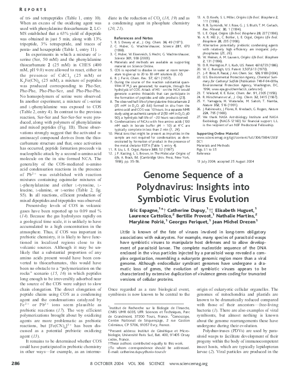 (PDF) Genome Sequence of a Polydnavirus: Insights into Symbiotic Virus ...