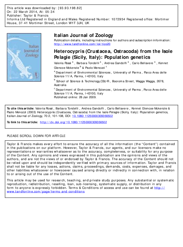 (PDF) Heterocypris (Crustacea: Ostracoda) from the Isole Pelagie ...