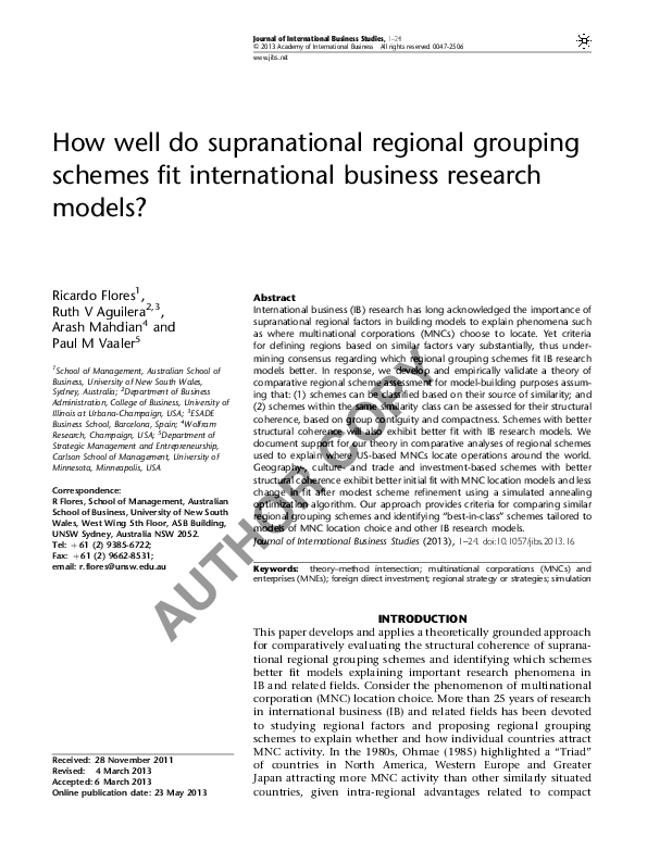 (PDF) How well do supranational regional grouping schemes fit ...
