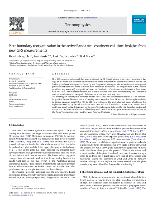 (PDF) Plate boundary reorganization in the active Banda Arc–continent ...