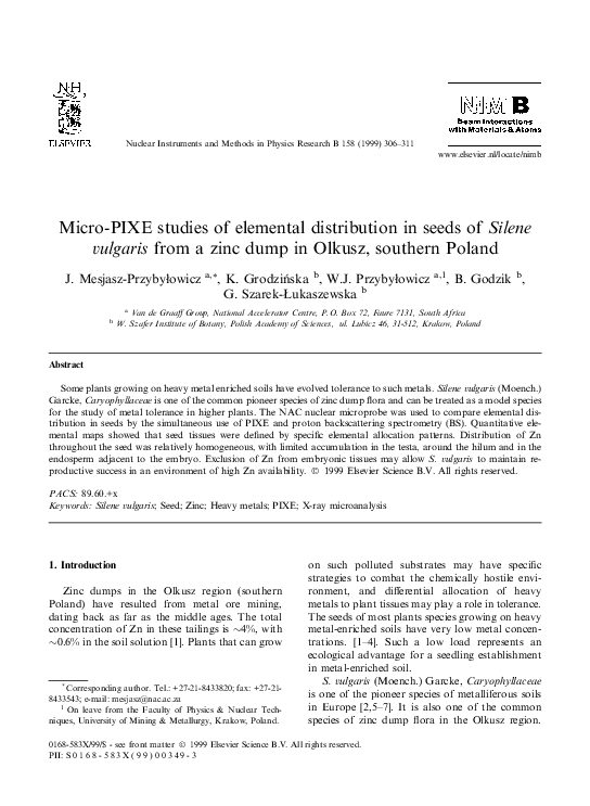 (PDF) Micro-PIXE studies of elemental distribution in sap-feeding insects associated with Ni ...