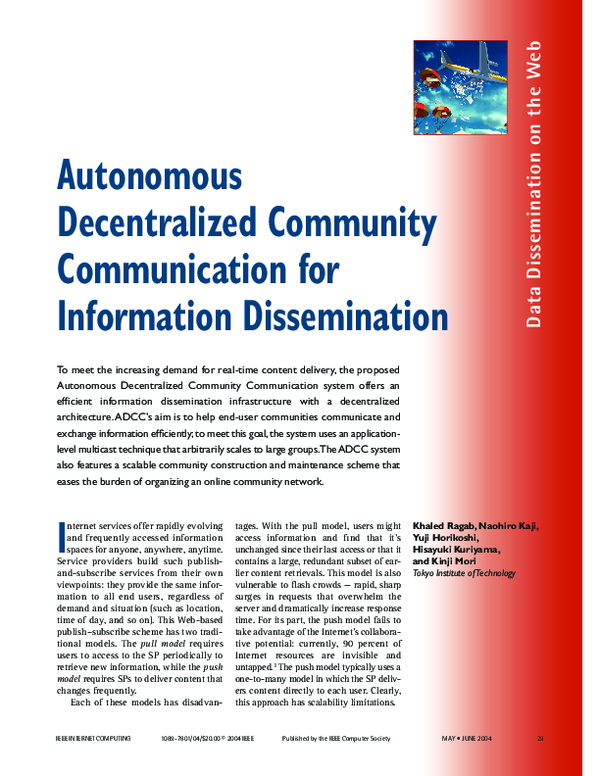 (PDF) Autonomous Decentralized Community Communication for Information ...