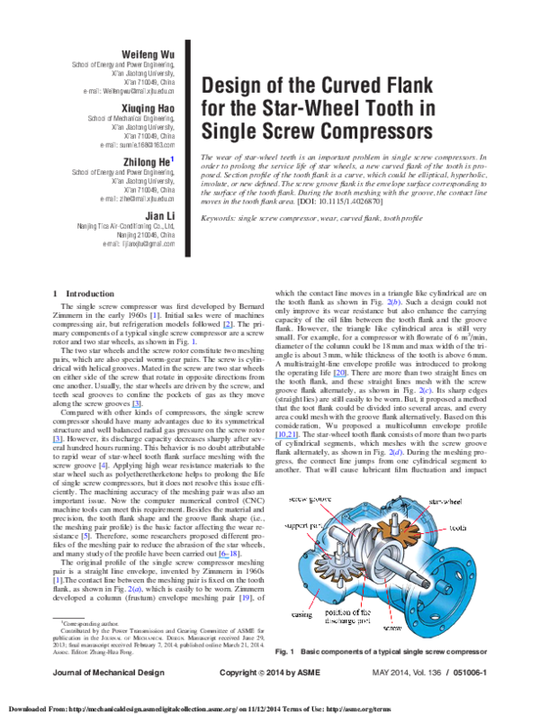 (PDF) Design of the Curved Flank for the Star-Wheel Tooth in Single ...