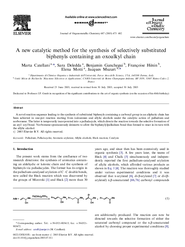 (PDF) A new catalytic method for the synthesis of selectively ...