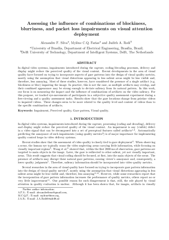 (PDF) Assessing the influence of combinations of blockiness, blurriness ...