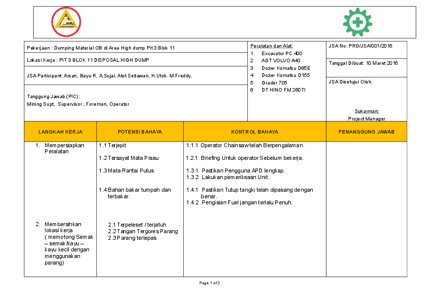 (DOC) Pekerjaan : Dumping Material OB di Area High dump Pit 3 Blok 11