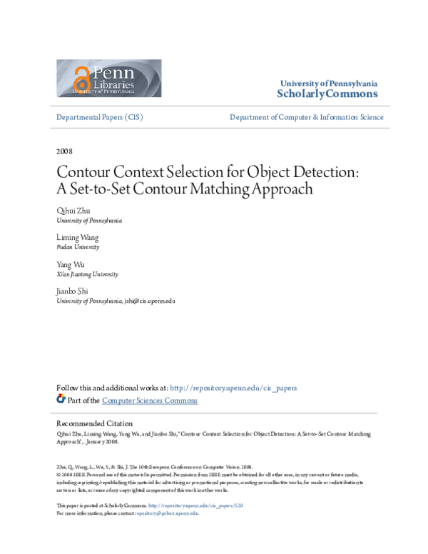 Pdf Contour Context Selection For Object Detection A Set To Set
