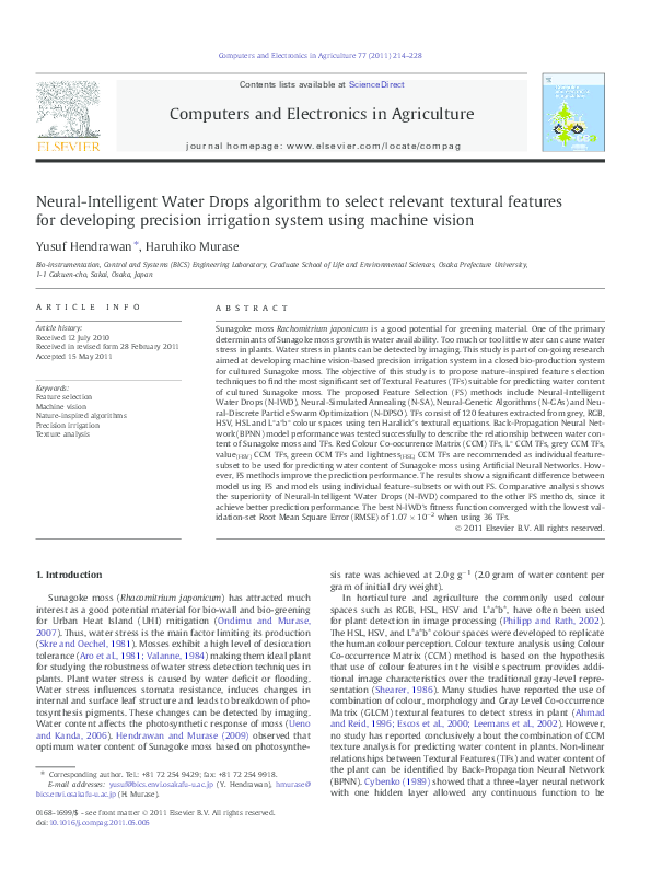 (PDF) Neural-Intelligent Water Drops algorithm to select relevant textural features for ...