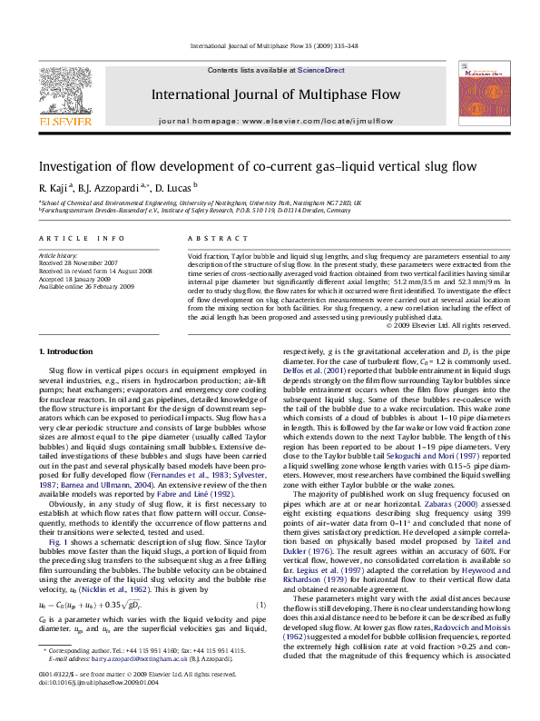 (PDF) Investigation of flow development of co-current gas–liquid ...