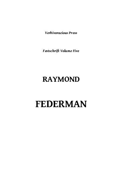 (PDF) Raymond Federman’s Ecological Self in Return to Manure