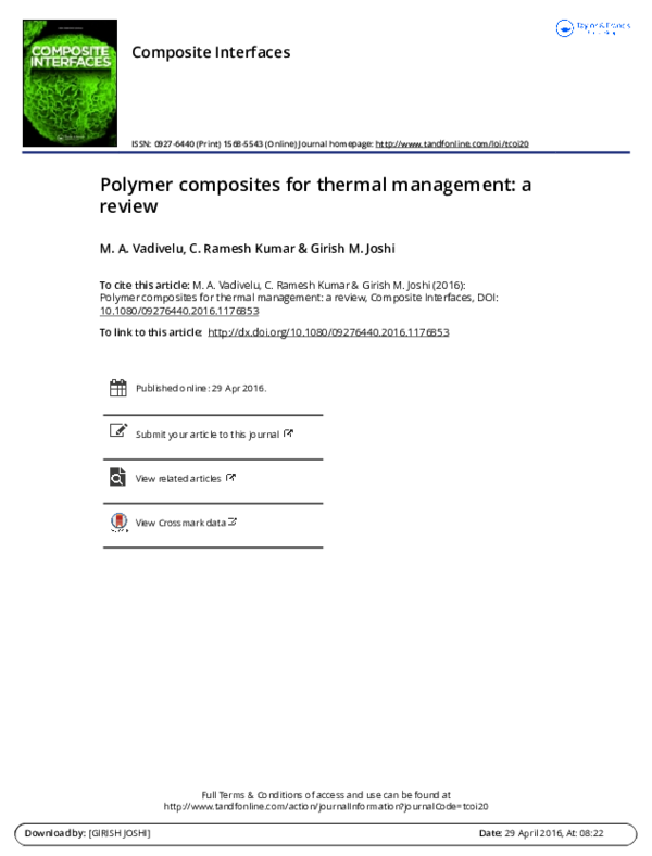 (PDF) Composite Interfaces Polymer composites for thermal management: a ...