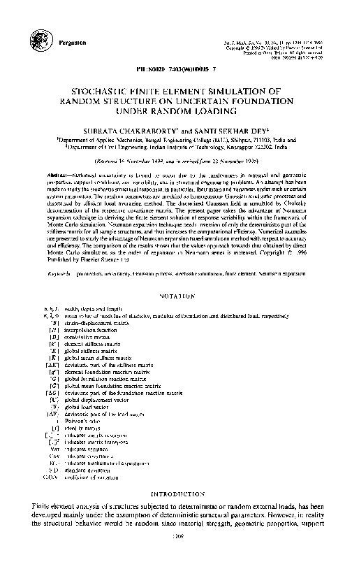 (PDF) Stochastic finite element simulation of random structure on uncertain foundation under ...