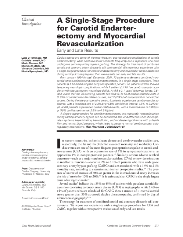 (PDF) A single-stage procedure for carotid endarter ectomy and ...