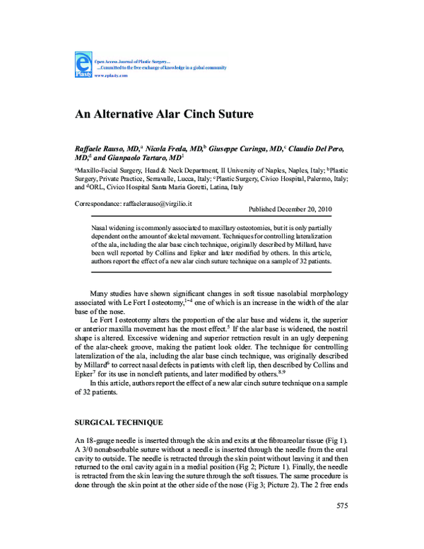 (PDF) An alternative alar cinch suture
