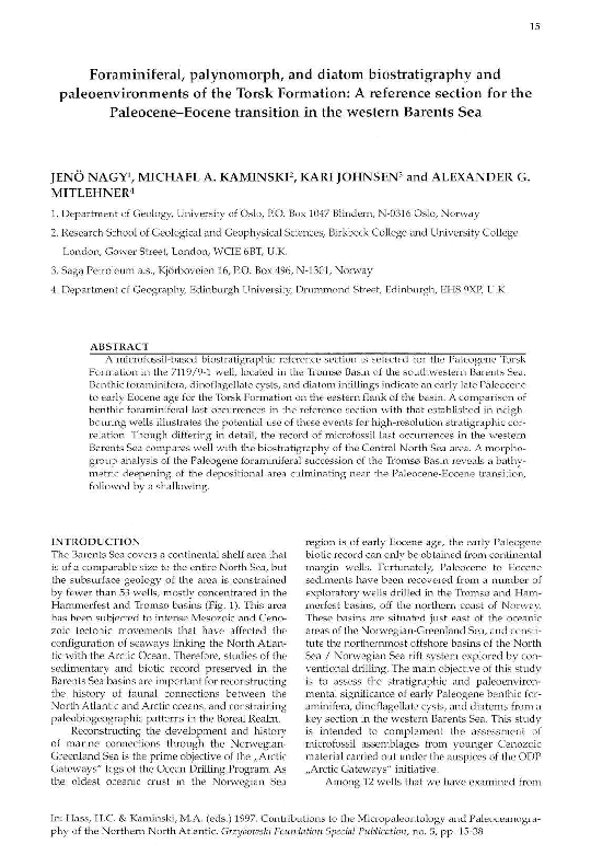 Foraminiferal, palynomorph, and diatom biostratigraphy and ...