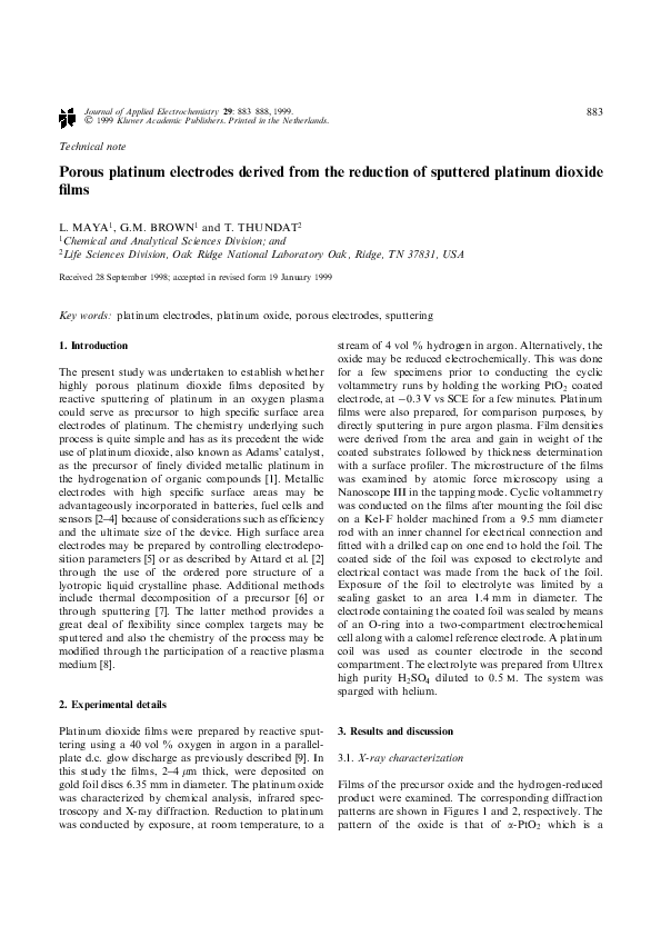 (PDF) Porous platinum electrodes derived from the reduction of ...
