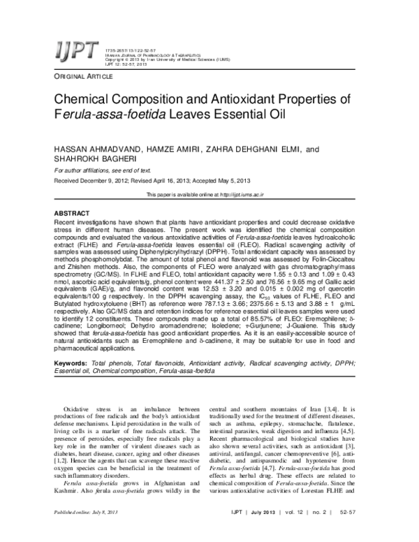 (PDF) Chemical composition and antioxidant properties of cold-pressed ...