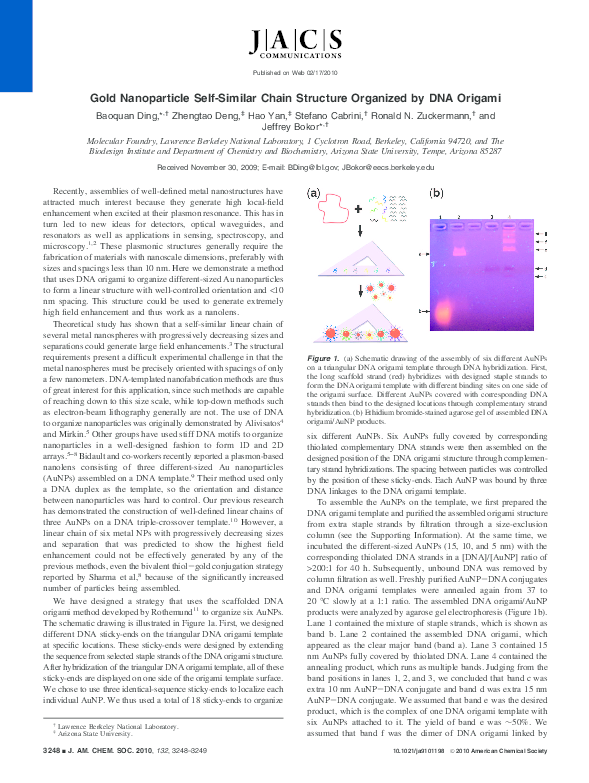 (PDF) Gold Nanoparticle Self-Similar Chain Structure Organized by DNA ...